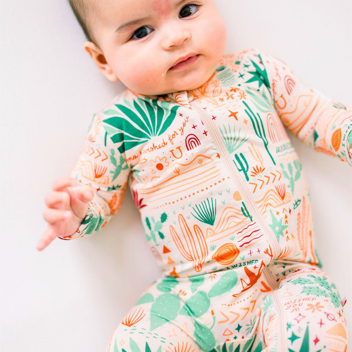 Desert Cactus Vibes | Bamboo Footie Onesie Sleeper | "Mama, I Wished ...
