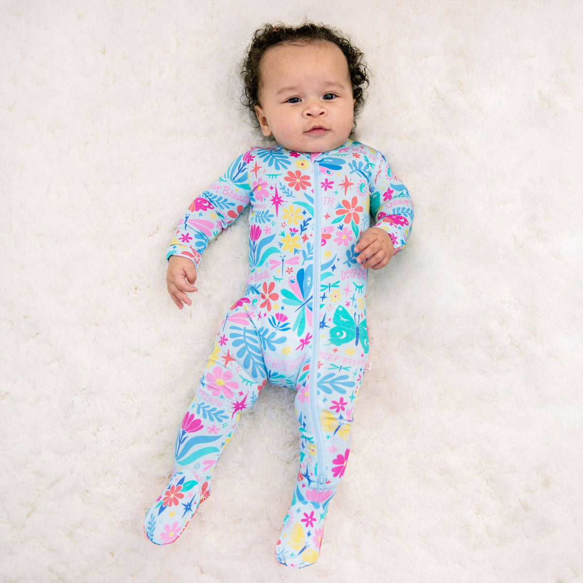 Om Baby | Bamboo Footie Onesie Sleeper | "Deep Breath" | Thermo ...